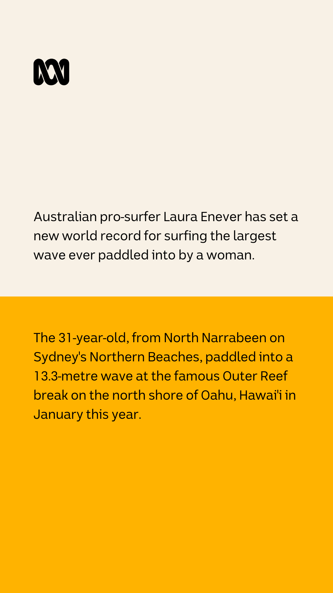 Aussie Laura Enever claims world record for biggest wave paddled into ...