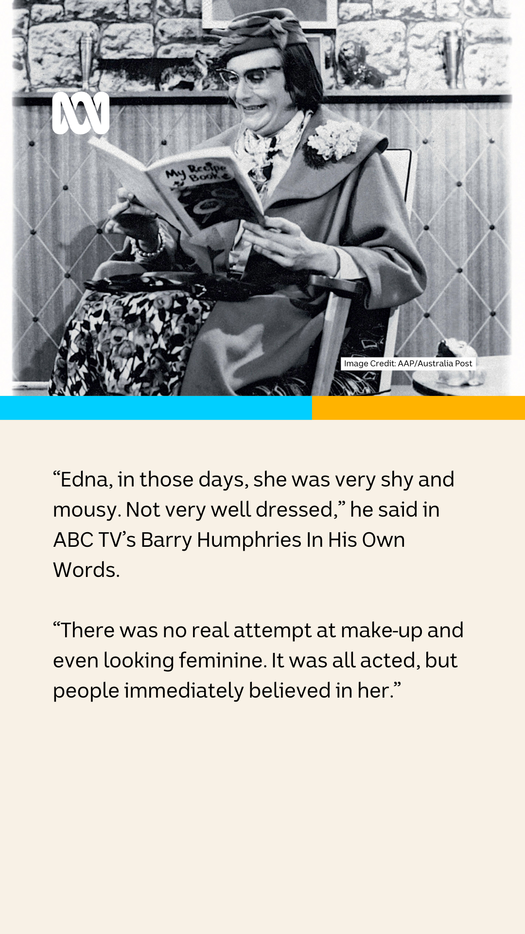 Barry Humphries on the evolution of Dame Edna Everage - ABC News