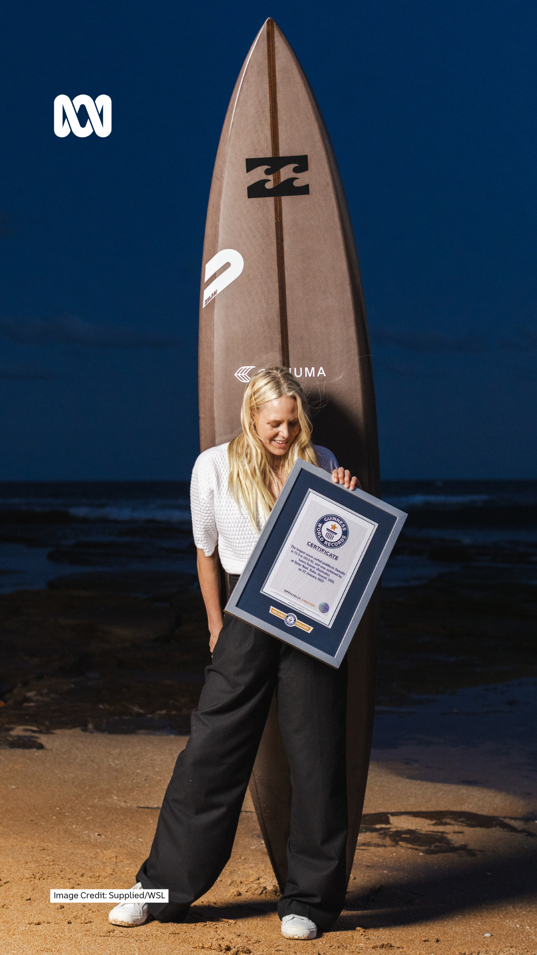 Aussie Laura Enever claims world record for biggest wave paddled into ...