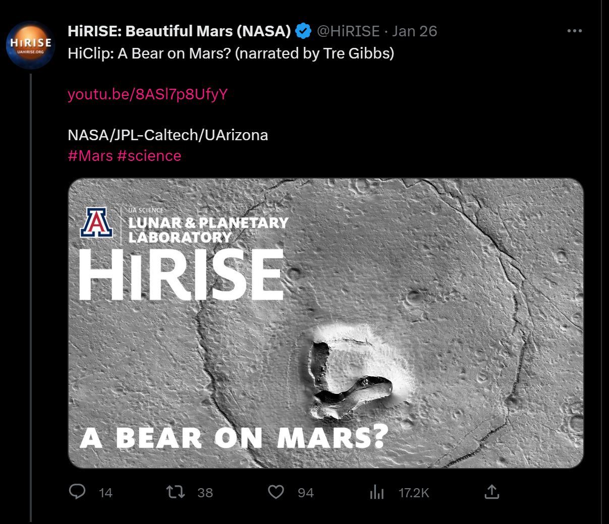 A NASA orbiter captured a photo of rocks on Mars that resemble a bear ...