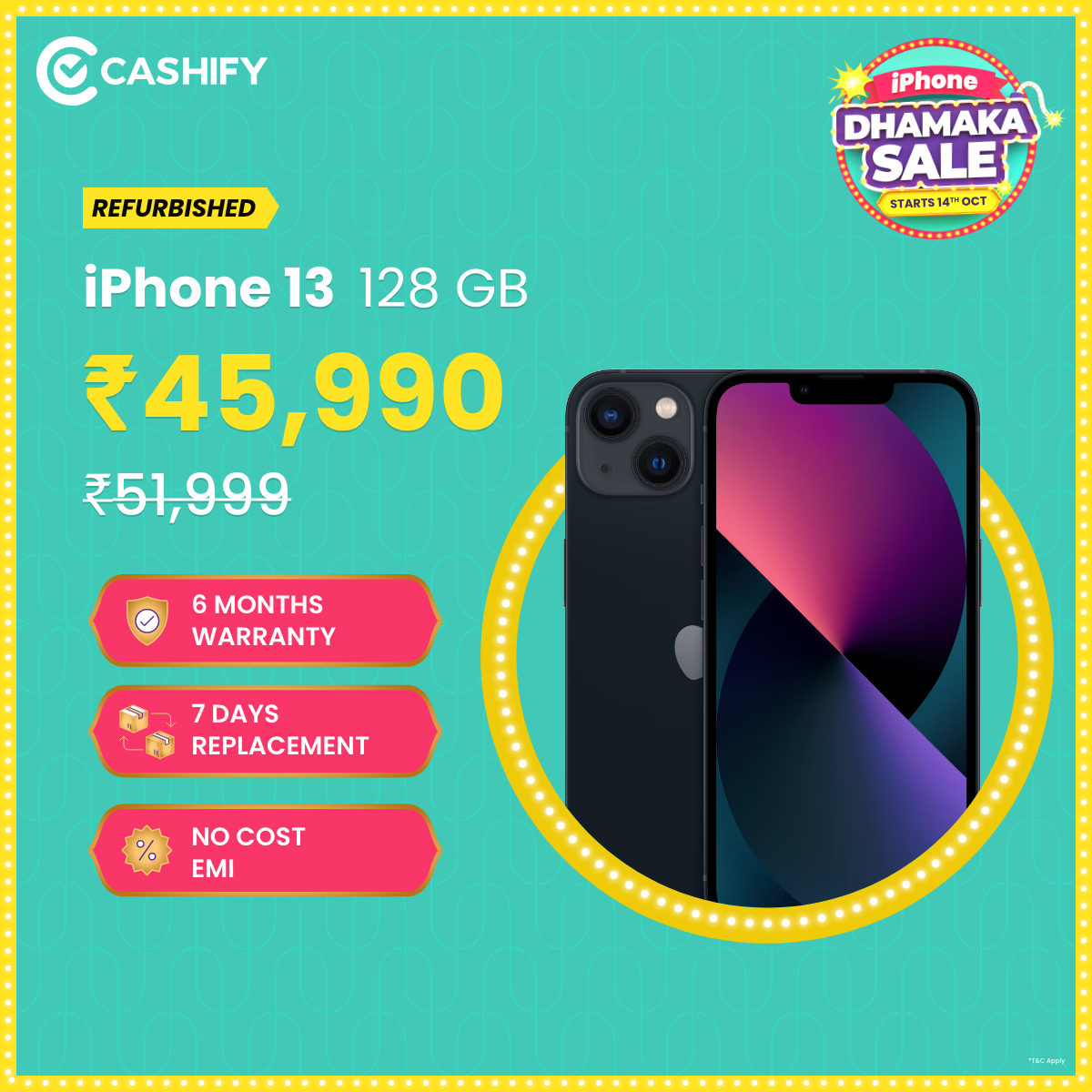 Buy iPhone 13 at Rs. 45,999 on Cashify - Cashify